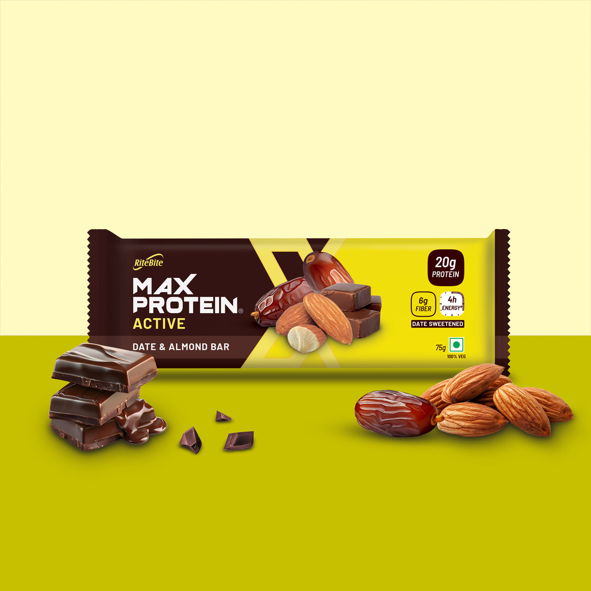 Max Protein Bar - Active Date & Almond – RiteBite Max Protein