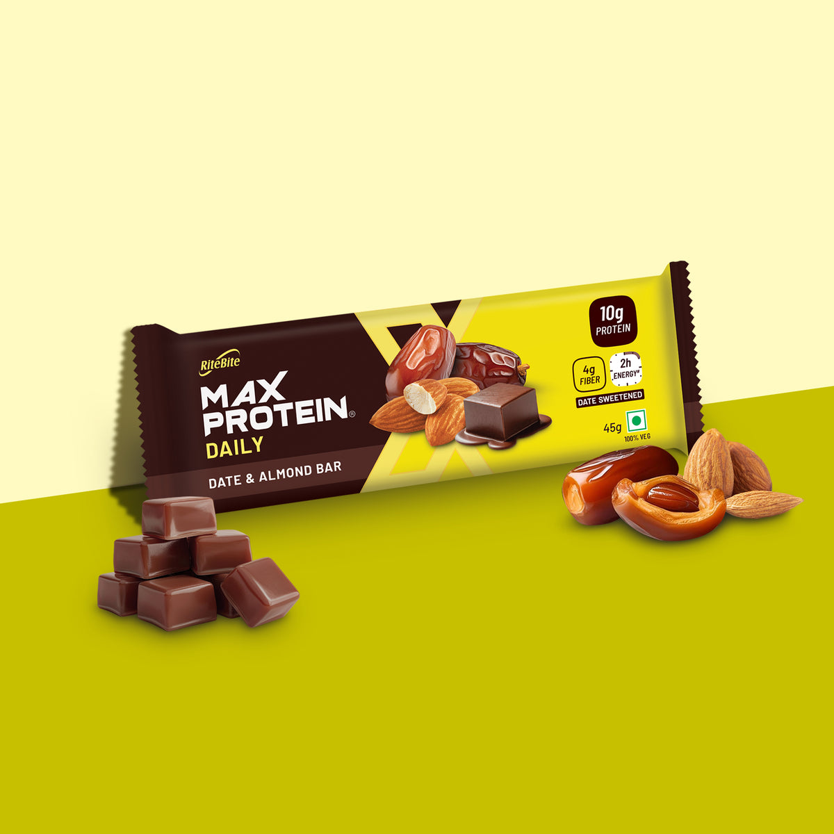Max Protein Daily Date & Almond Protein Bar | RiteBite Max Protein