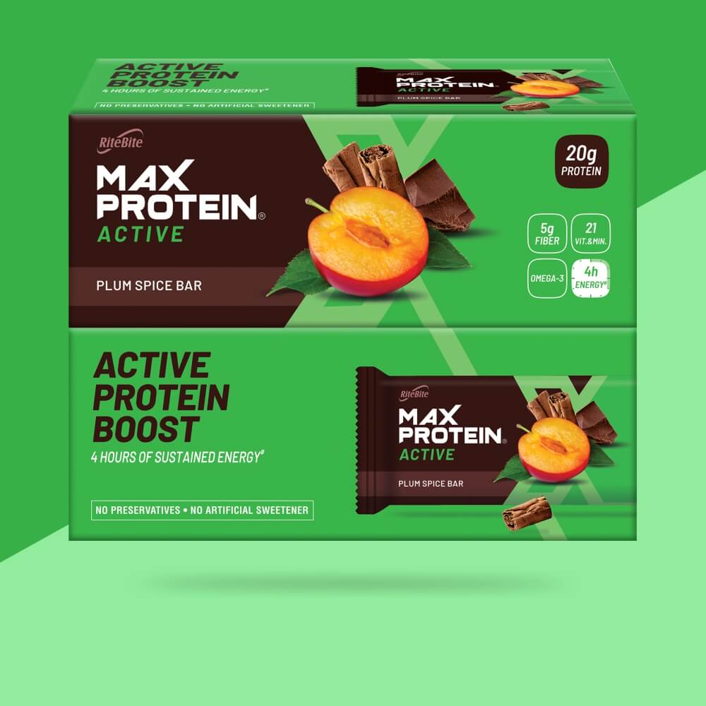 Buy Max Protein Active Plum Spice | Healthy Max Protein Bar – RiteBite ...